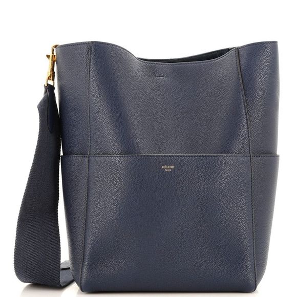 Celine | Bags | Celine Sangle Seau Bag Goatskin Large Blue | Poshmark